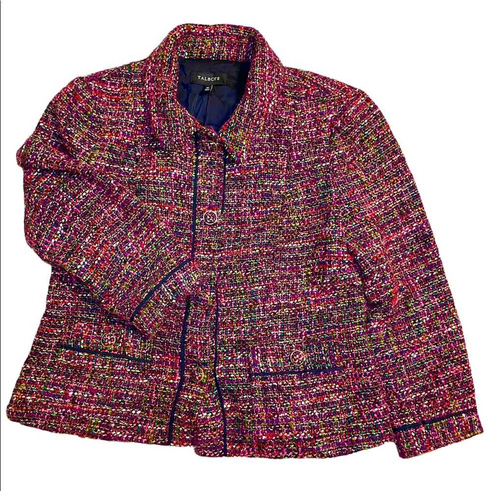 Talbots Multicolored Boucle Tweed Blazer - Gem